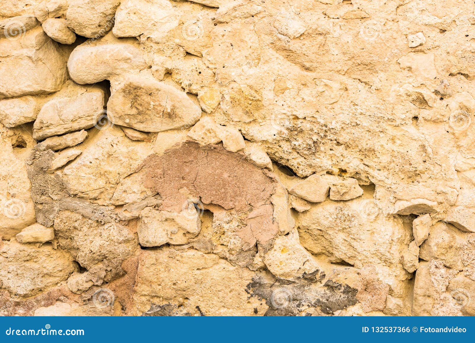 Old Damaged Stone Wall Background Texture Stock Photo - Image of full ...