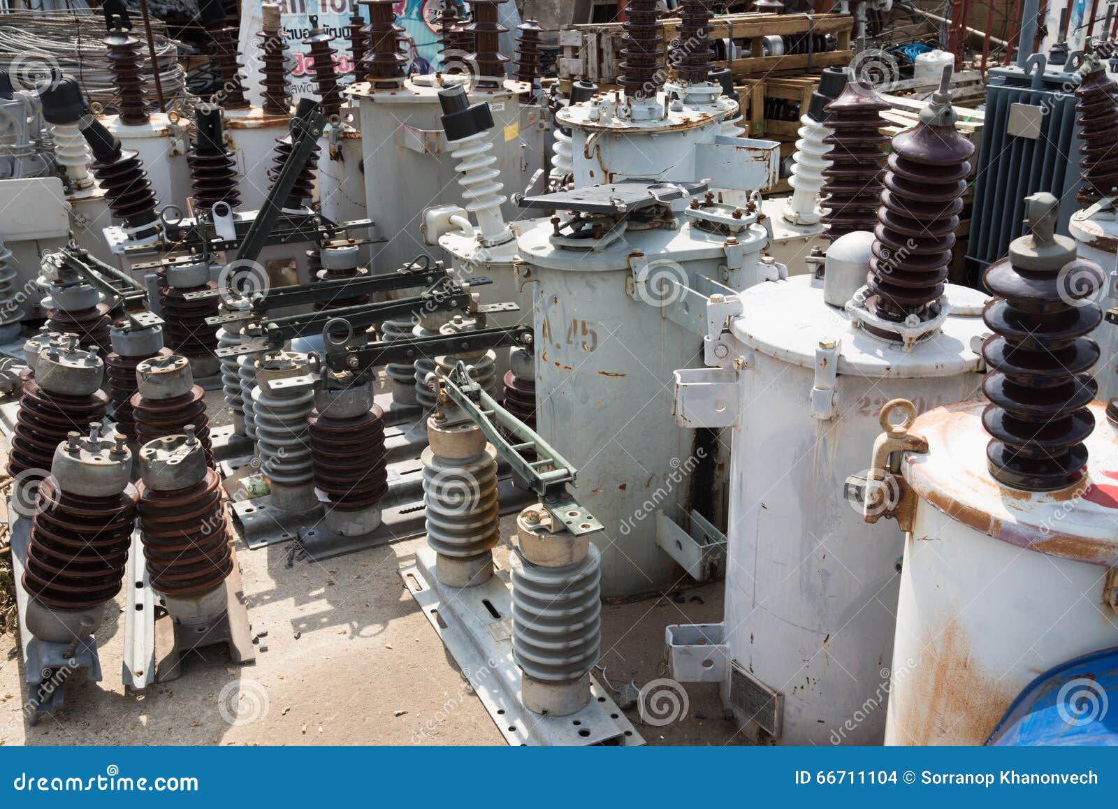 Old and Damaged Transformers Stock Photo - Image of equipment, cable ...