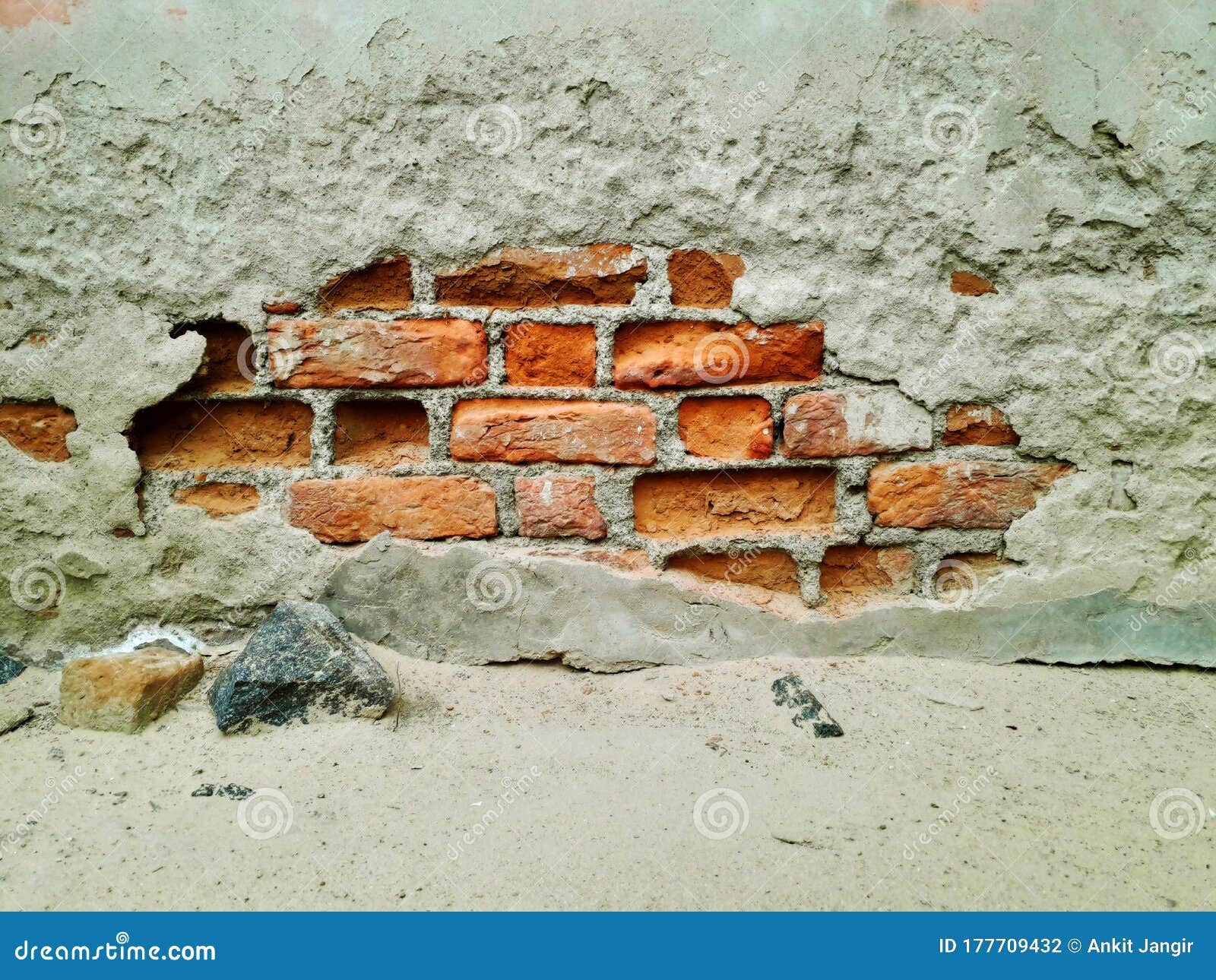 Old Damaged Wall Made with Bricks Stock Photo - Image of obsolete ...