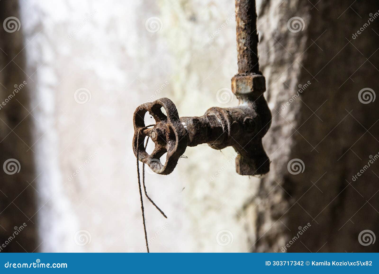 Old, Damaged Water Valve on an Old Pipe Stock Photo - Image of retro ...