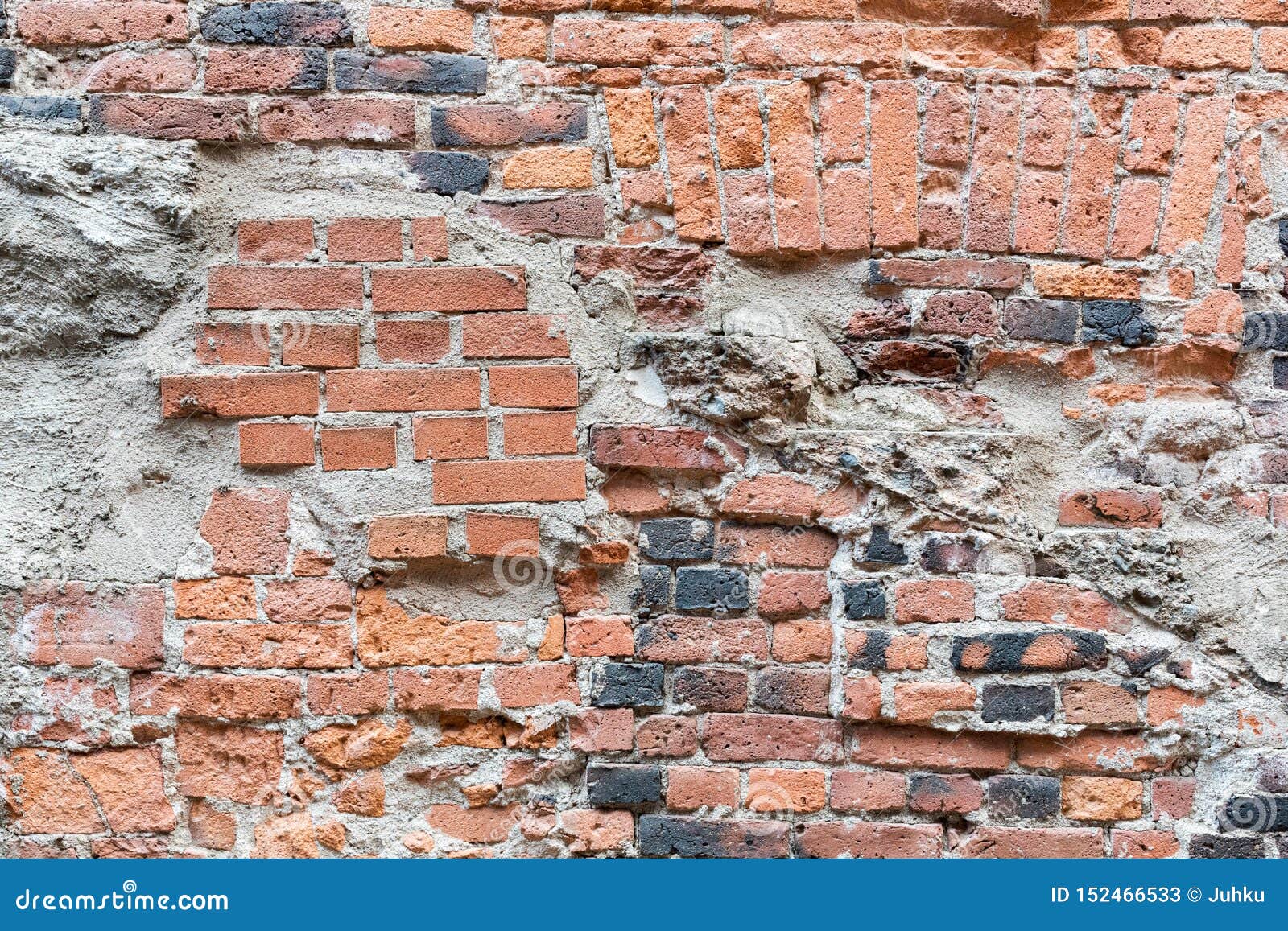 Old Damaged Worn Brick Wall Background Stock Image - Image of wallpaper ...