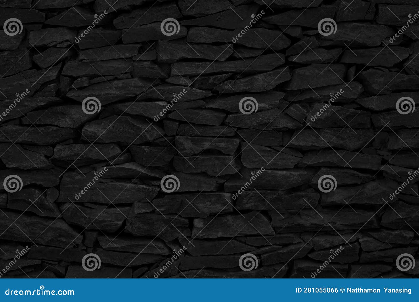 Old Dark Black Stone Brick Wall Texture with Vintage Style for ...