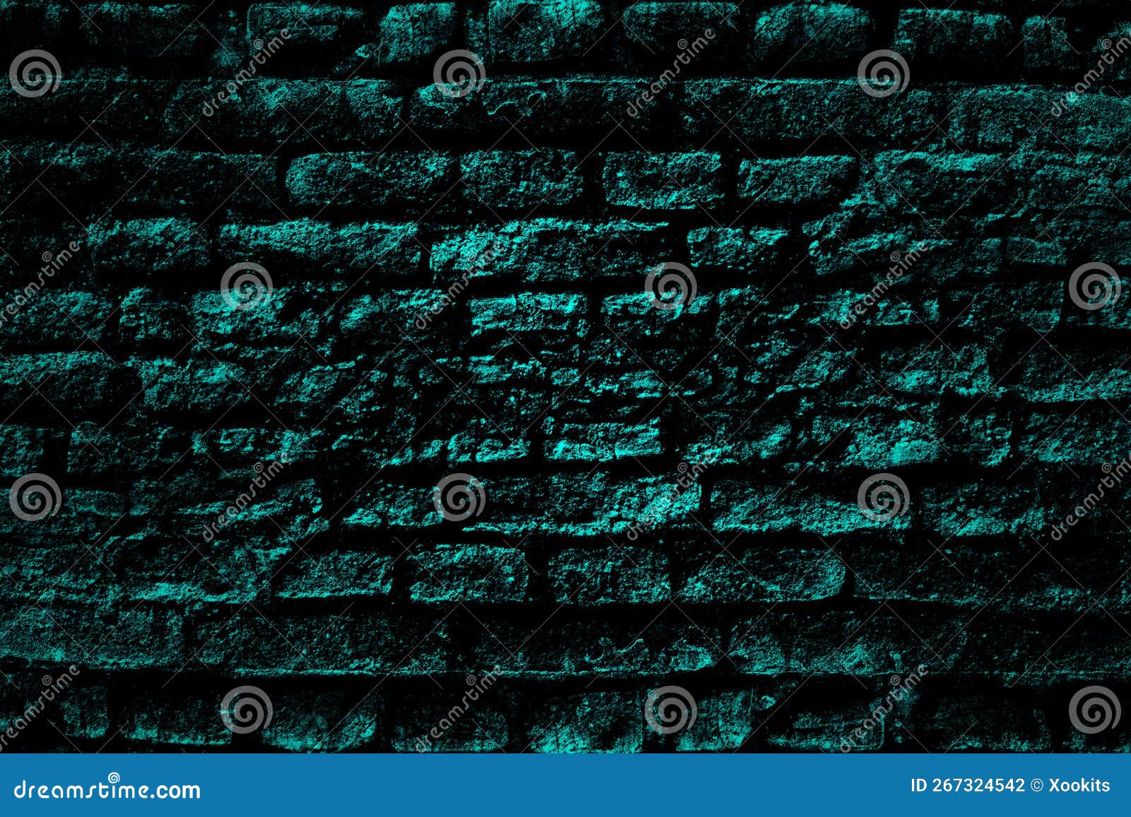 Old Dark Cyan Brick Structural Grunge Textured Wall Surface Stock Photo ...
