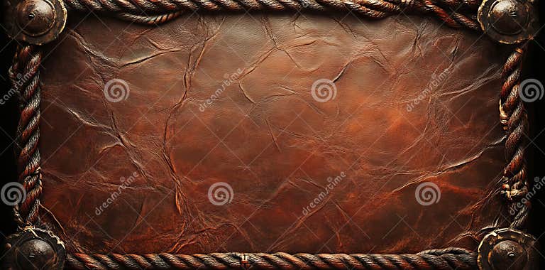 An Old Dark Leather Backdrop with a Worn Stitched Edge and Grunge ...
