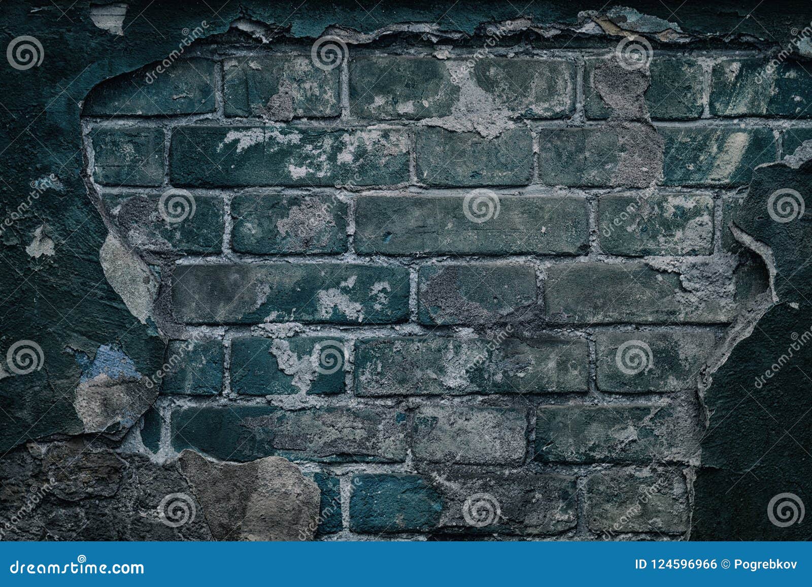 Old Dark Ramshackle Brick Wall - Grunge Background Stock Photo - Image ...