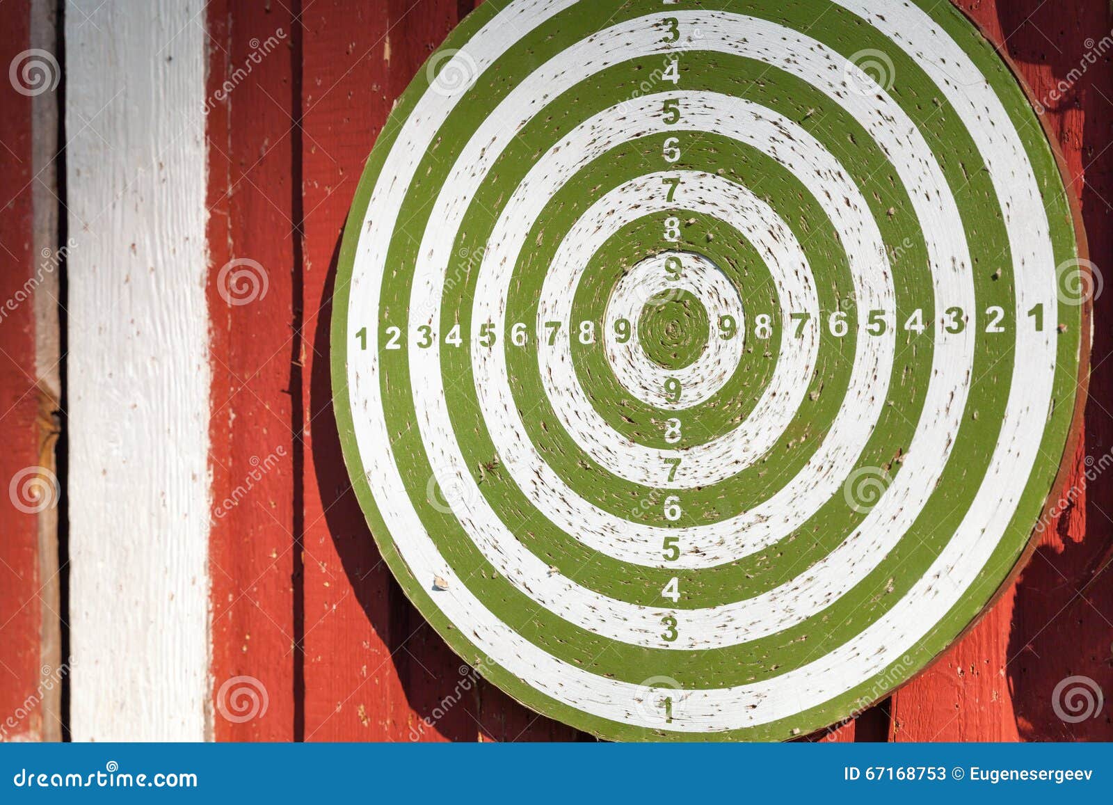 Old Darts Target Hanging on Wooden Wall Stock Image - Image of circles ...