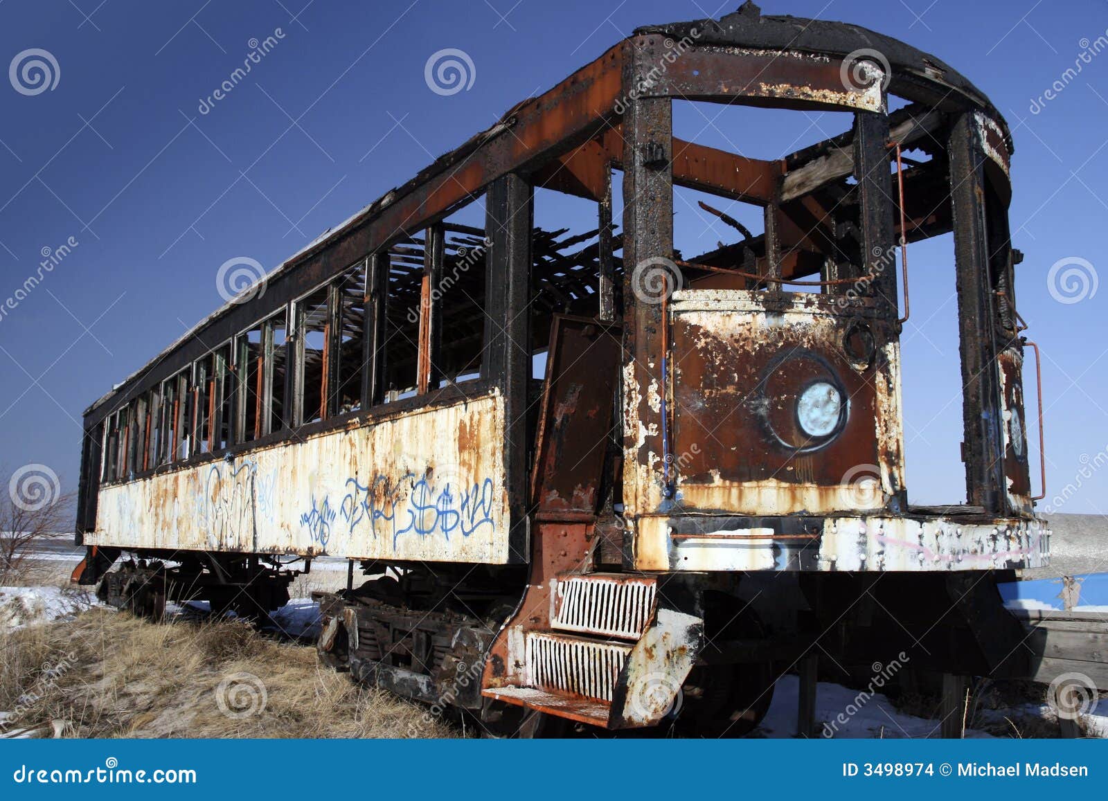 Old Dead Train stock photo. Image of burned, blue, light - 3498974