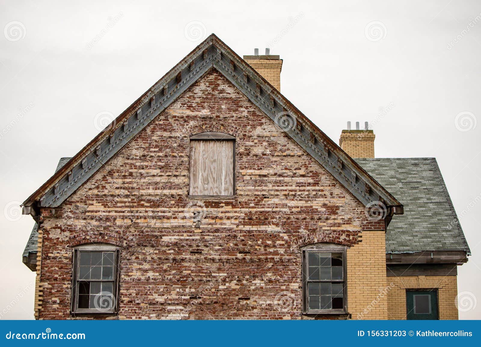 Old Decaying Brick Building Stock Image - Image of black, antique ...