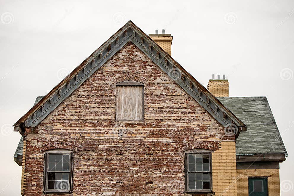 Old Decaying Brick Building Stock Image - Image of black, antique ...