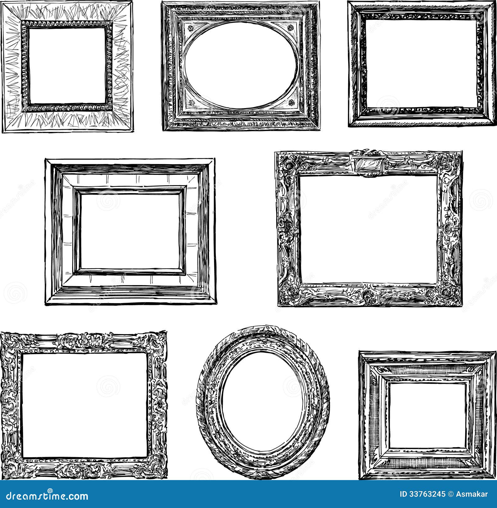 Old decorative frames stock vector. Illustration of ancient - 33763245