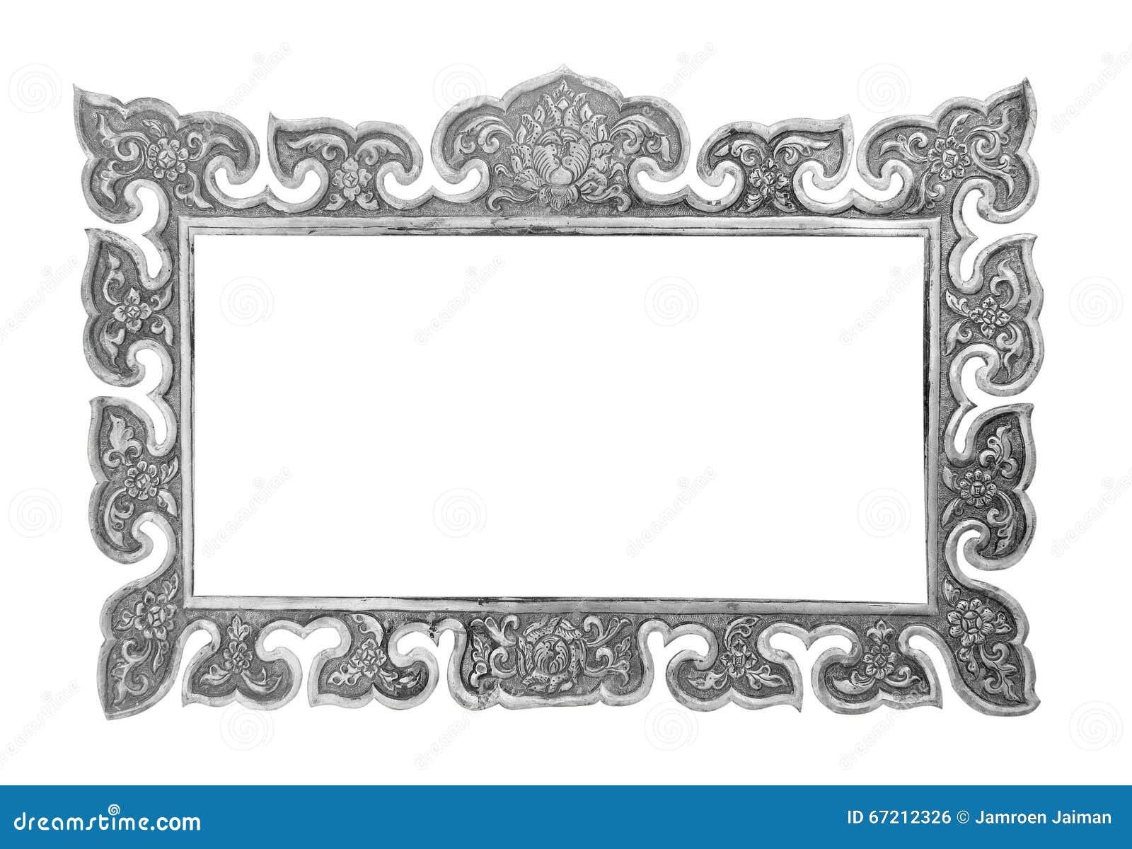Old Decorative Silver Frame - Handmade Stock Photo - Image of museum ...