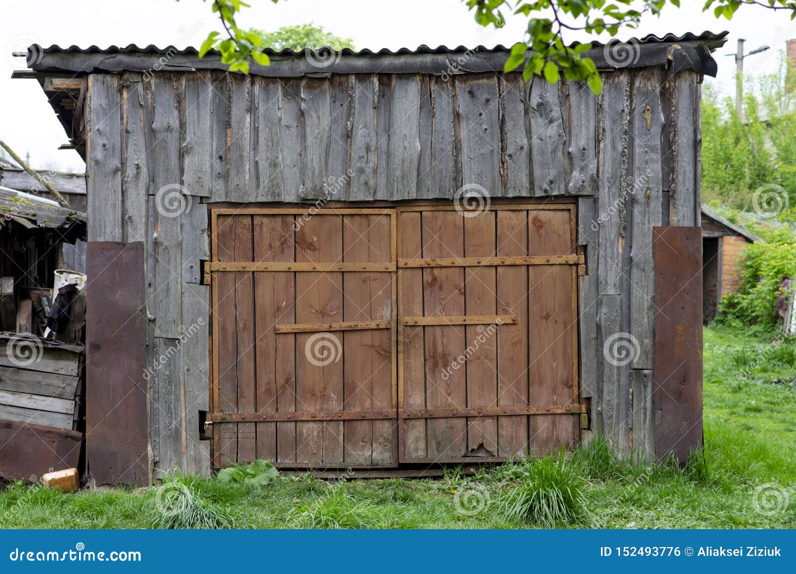 Old Decrepit Barn With A Gate, Background Stock Photography ...