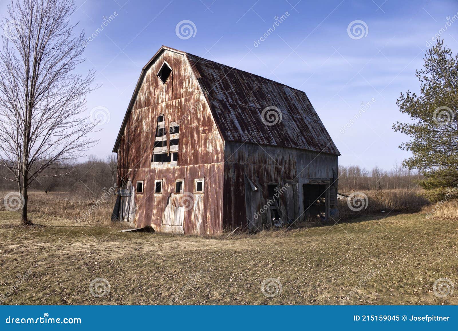 An Old Decrepit Barn on a Sunny Day Stock Image - Image of view ...
