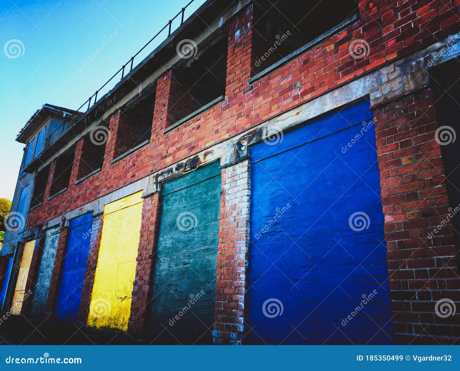 Old Decrepit Building with Blocked Up Windows Editorial Stock Image ...