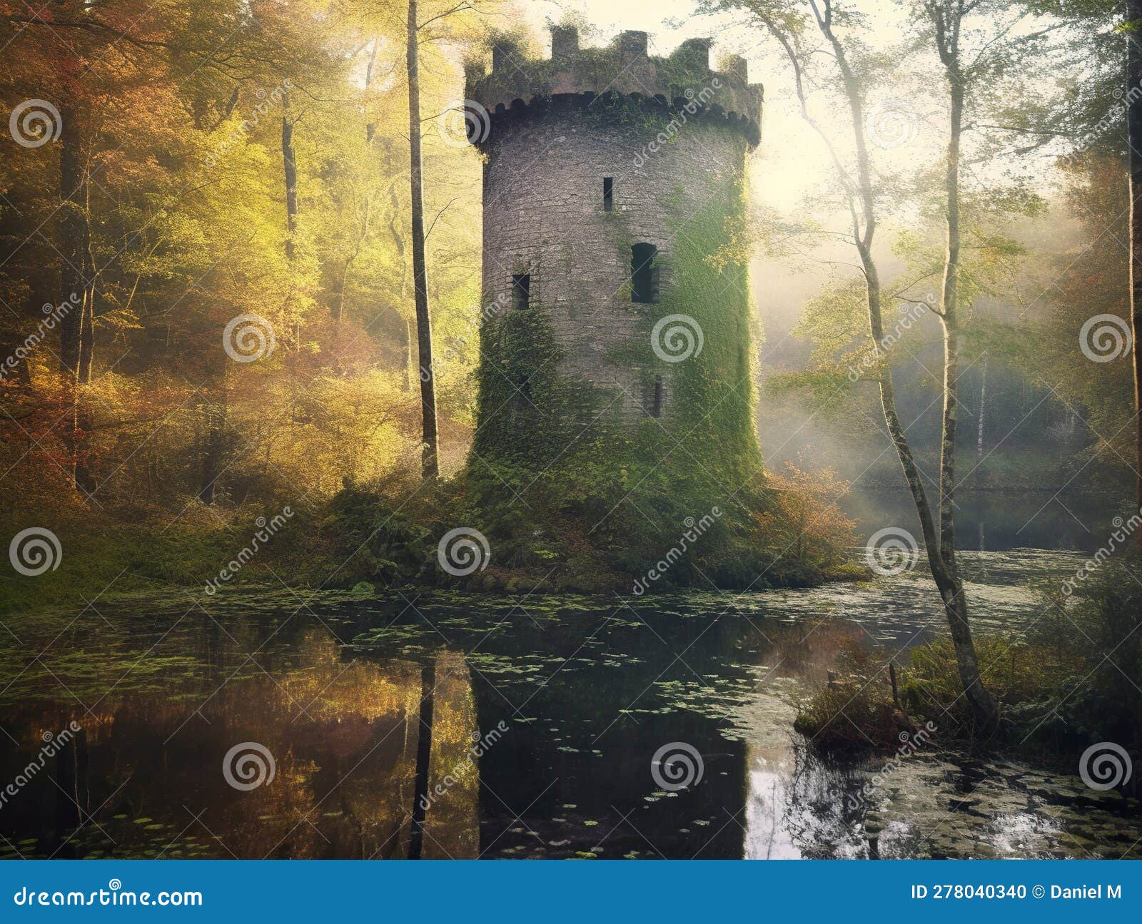 Old Decrepit Outpost Tower in the Middle of the Forest. Stock ...