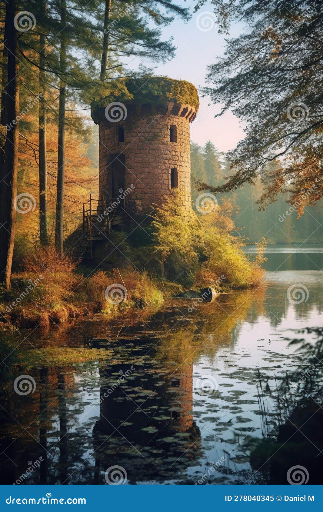 Old Decrepit Outpost Tower in the Middle of the Forest. Stock ...