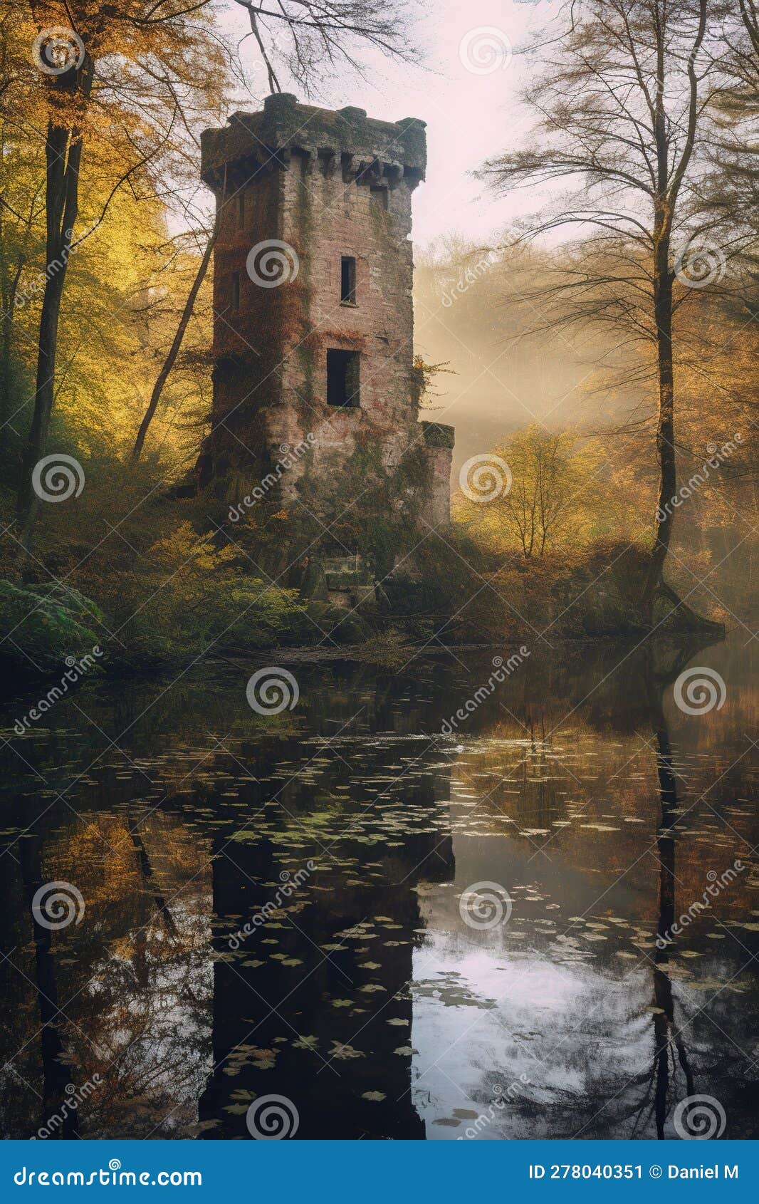 Old Decrepit Outpost Tower in the Middle of the Forest. Stock ...