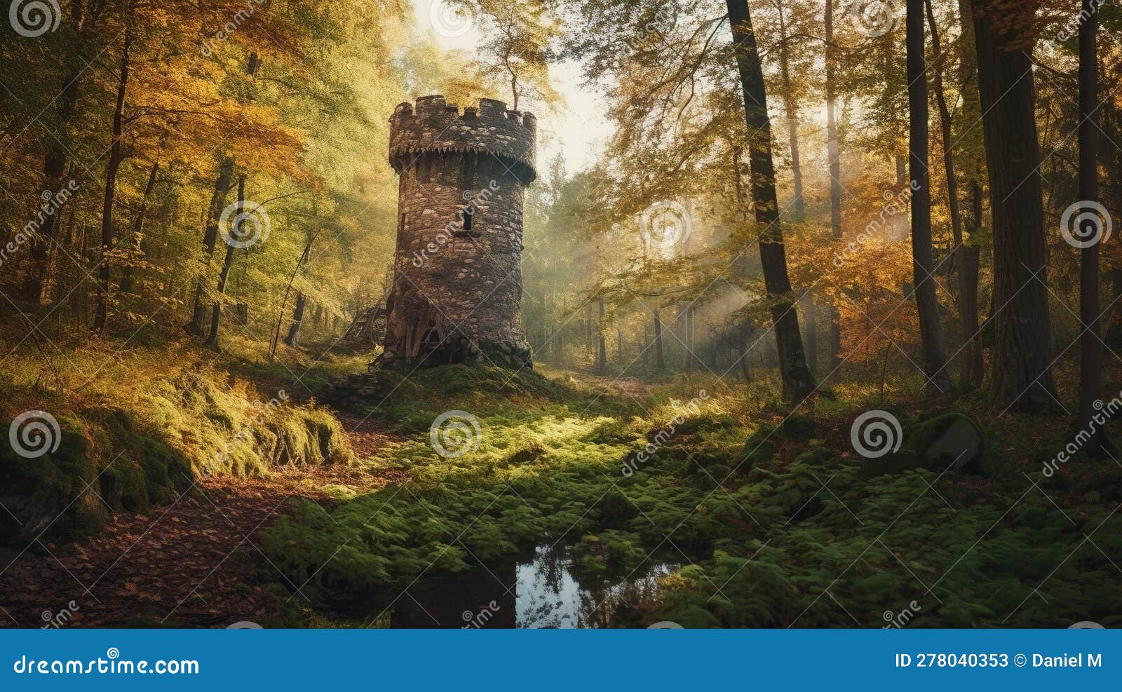 Old Decrepit Outpost Tower in the Middle of the Forest. Stock ...