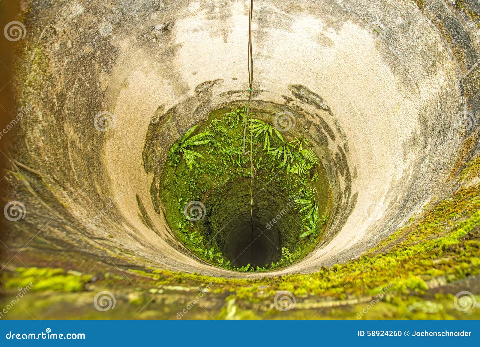 Old, deep, medieval well stock photo. Image of plants - 58924260