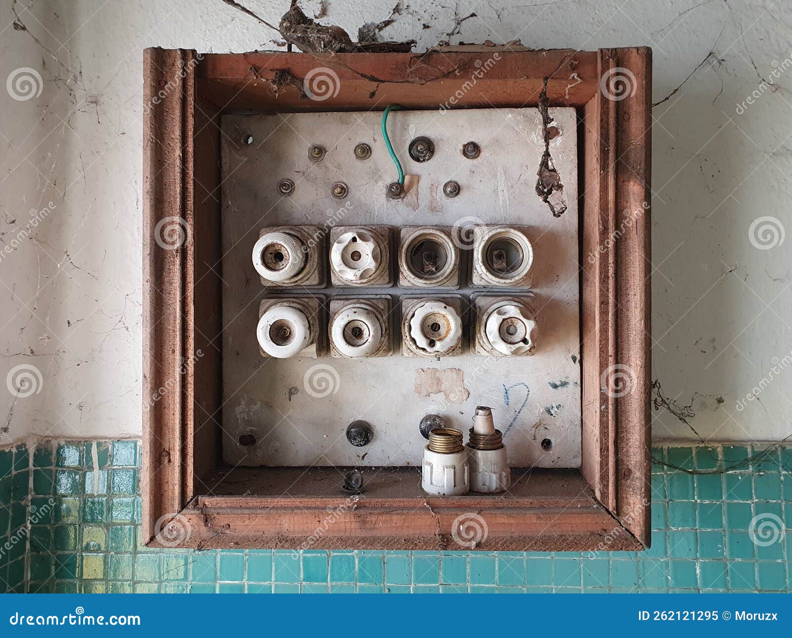 Old Defective Electrical Panel with No Electricity Stock Image - Image ...