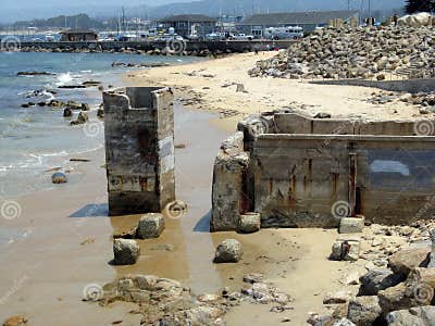 Old Defunct Fish Cannery in Monterey Stock Photo - Image of water ...