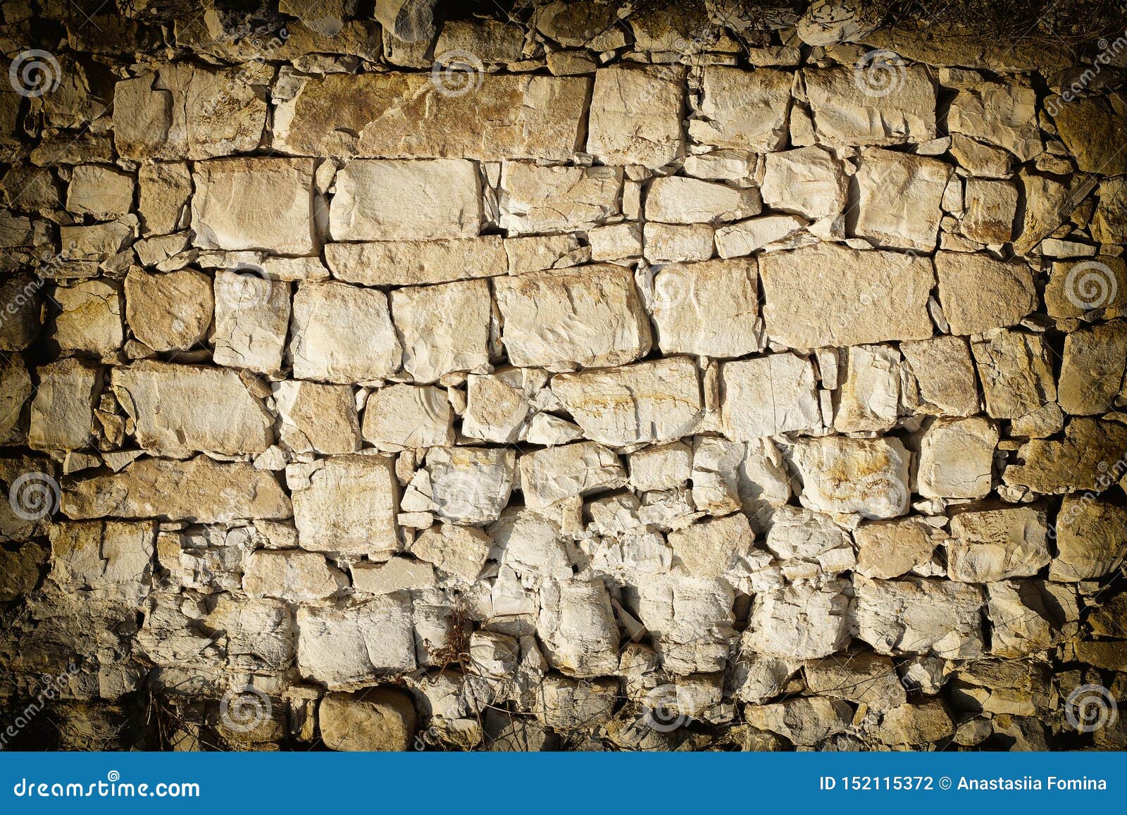 Old Desert Bricks Wall Background. Brown Stones Texture. Bright Rocks ...