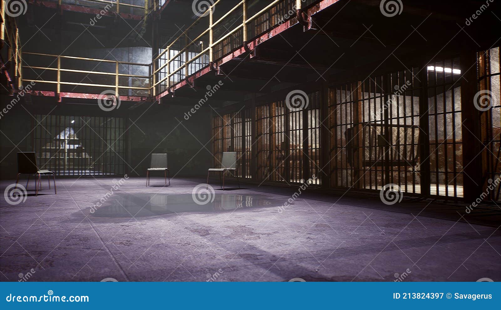 An Old Deserted Prison with Empty Closed Cells. View of the Old Empty ...