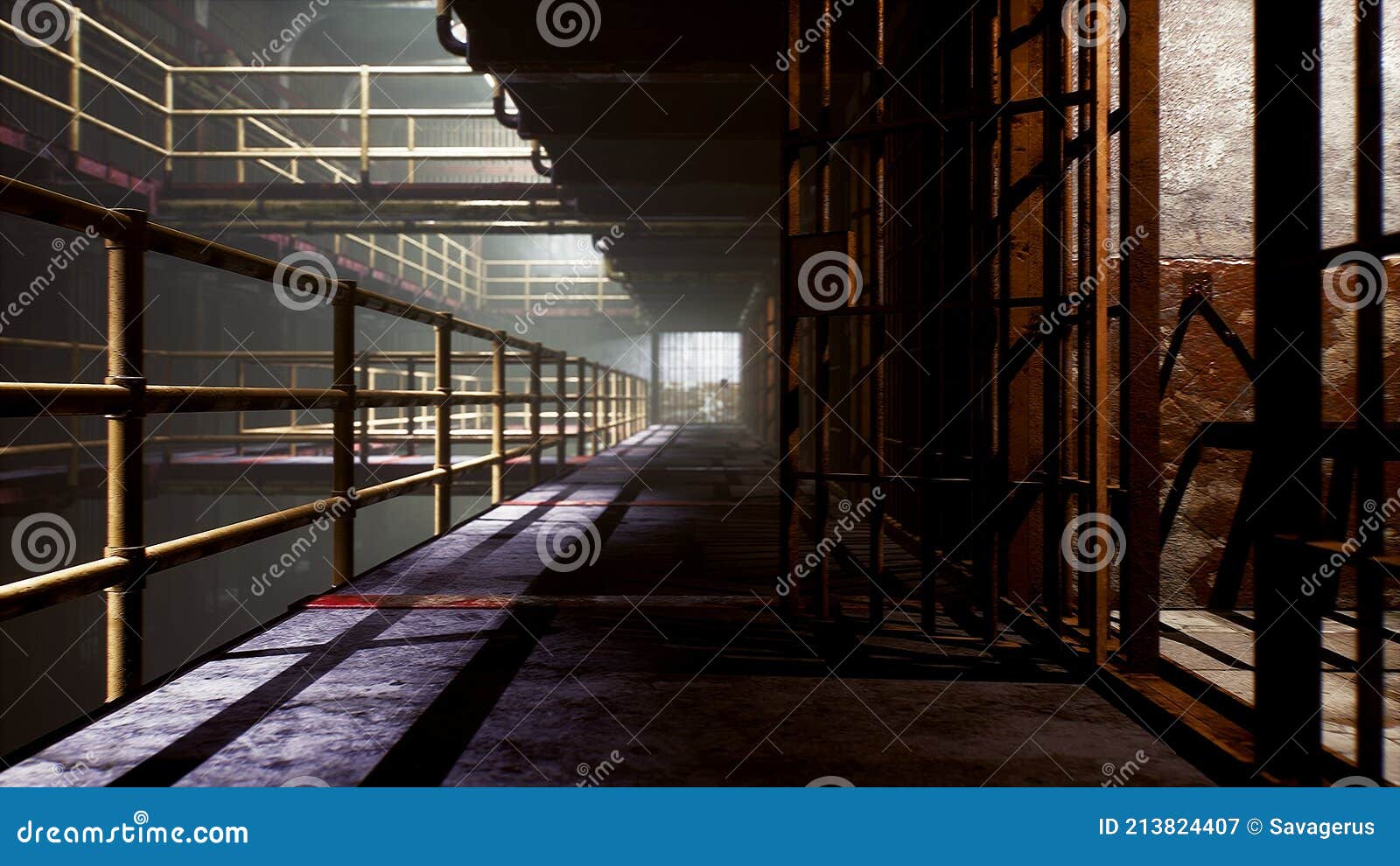 An Old Deserted Prison with Empty Closed Cells. View of the Old Empty ...