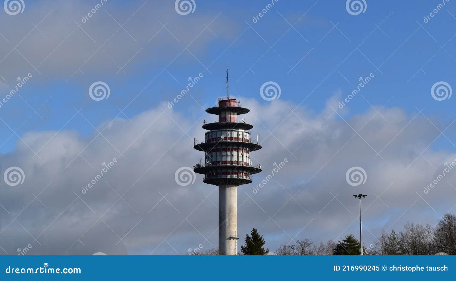 Old Design of a Communication Tower Made of Concrete while Modern Ones ...