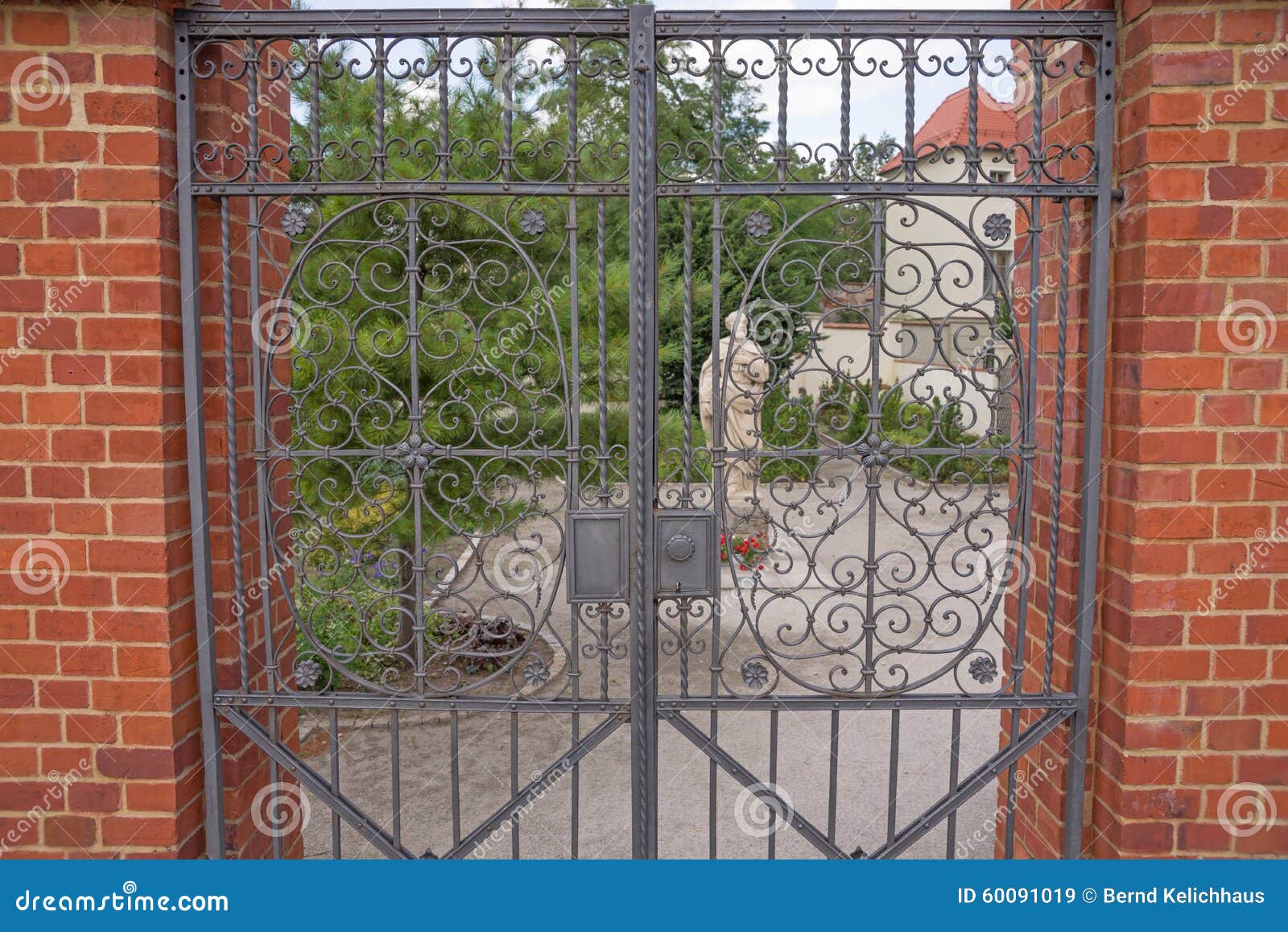Old design iron gate stock image. Image of gate, garden - 60091019