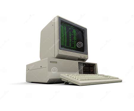 Old desktop PC stock illustration. Illustration of keyboard - 10842011