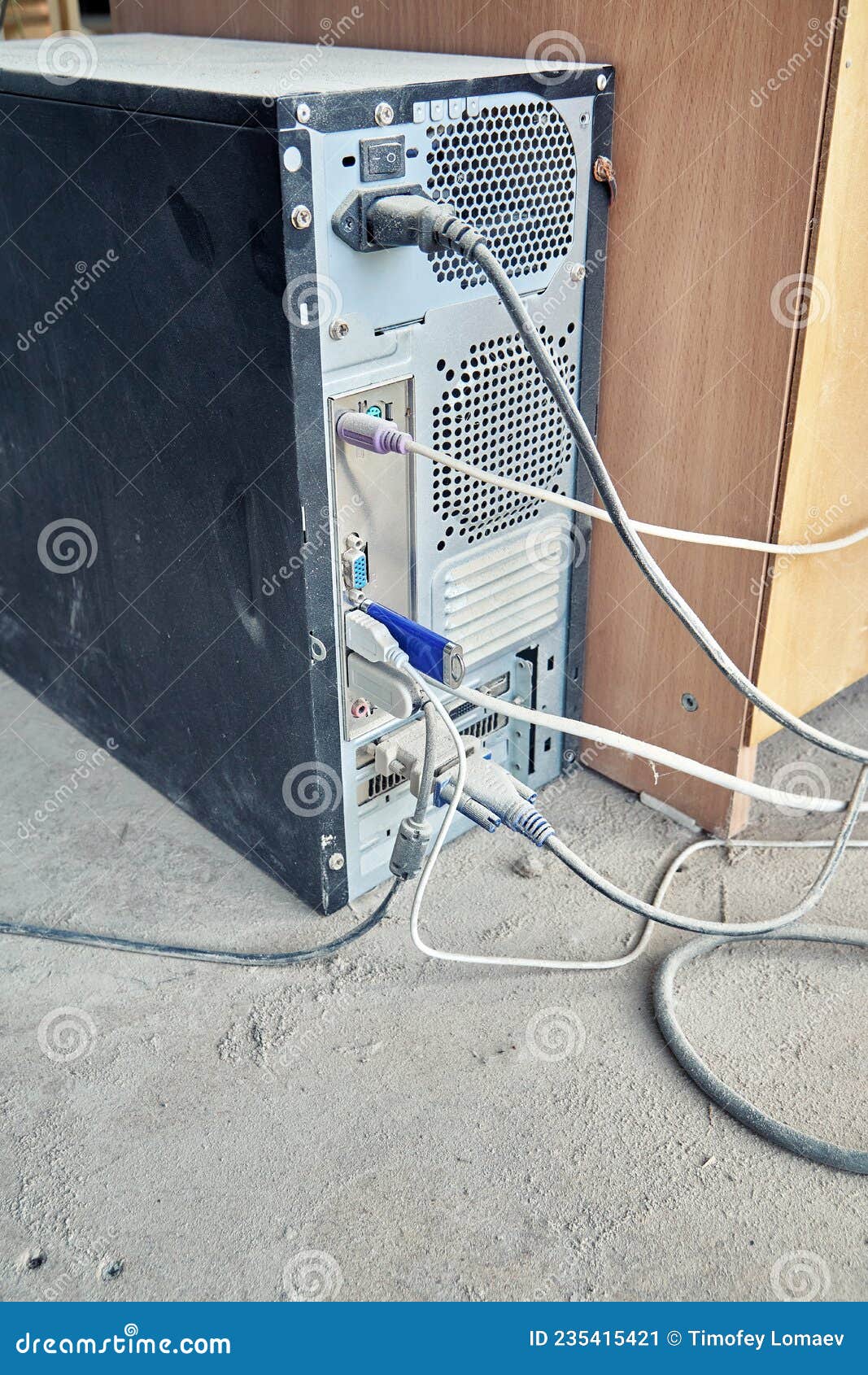 Old Desktop Pc is Covered with a Thick Layer of Dust Stock Image ...