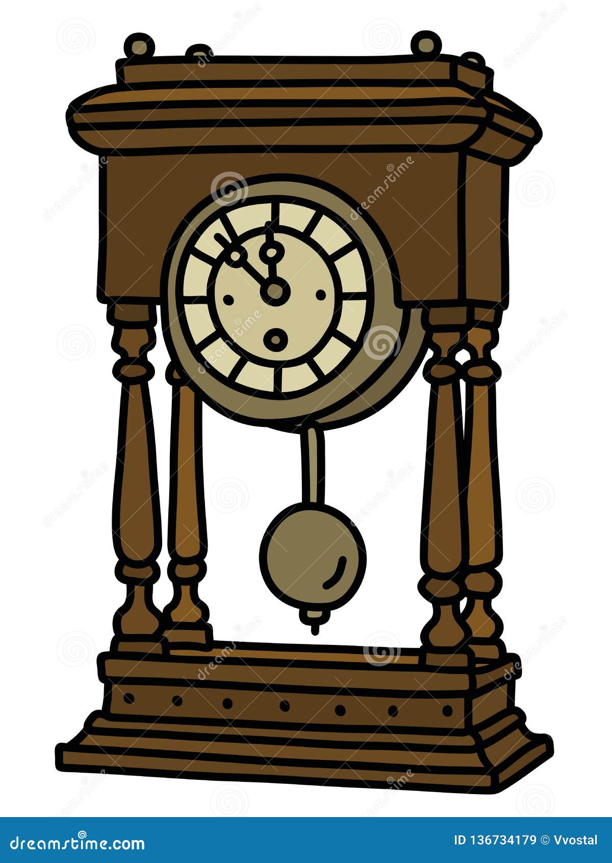 Pendulum Clock Coloring Book For Adults Vector | CartoonDealer.com ...
