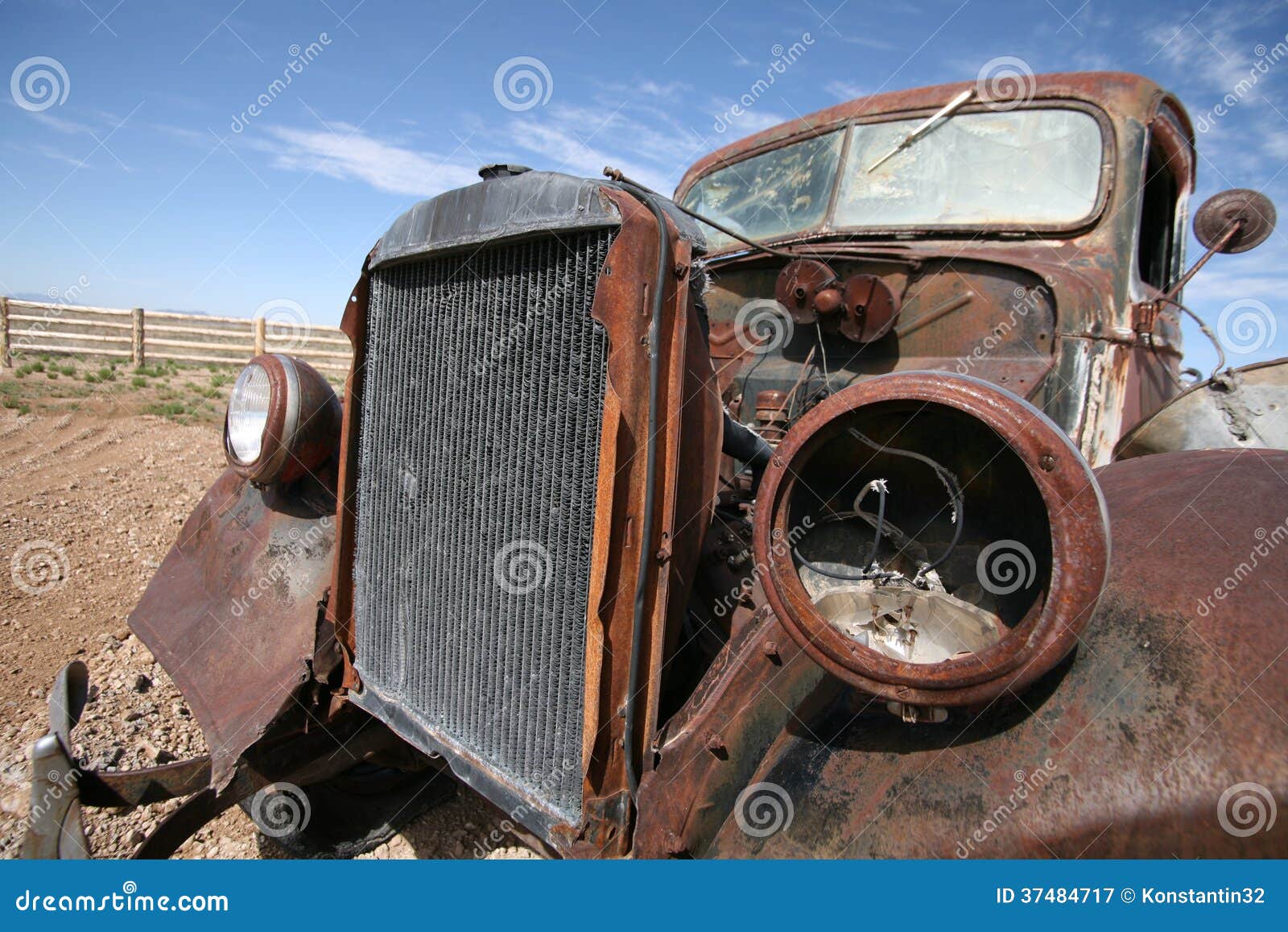 Old Destroy Abandoned American Car, USA Stock Image - Image of ...