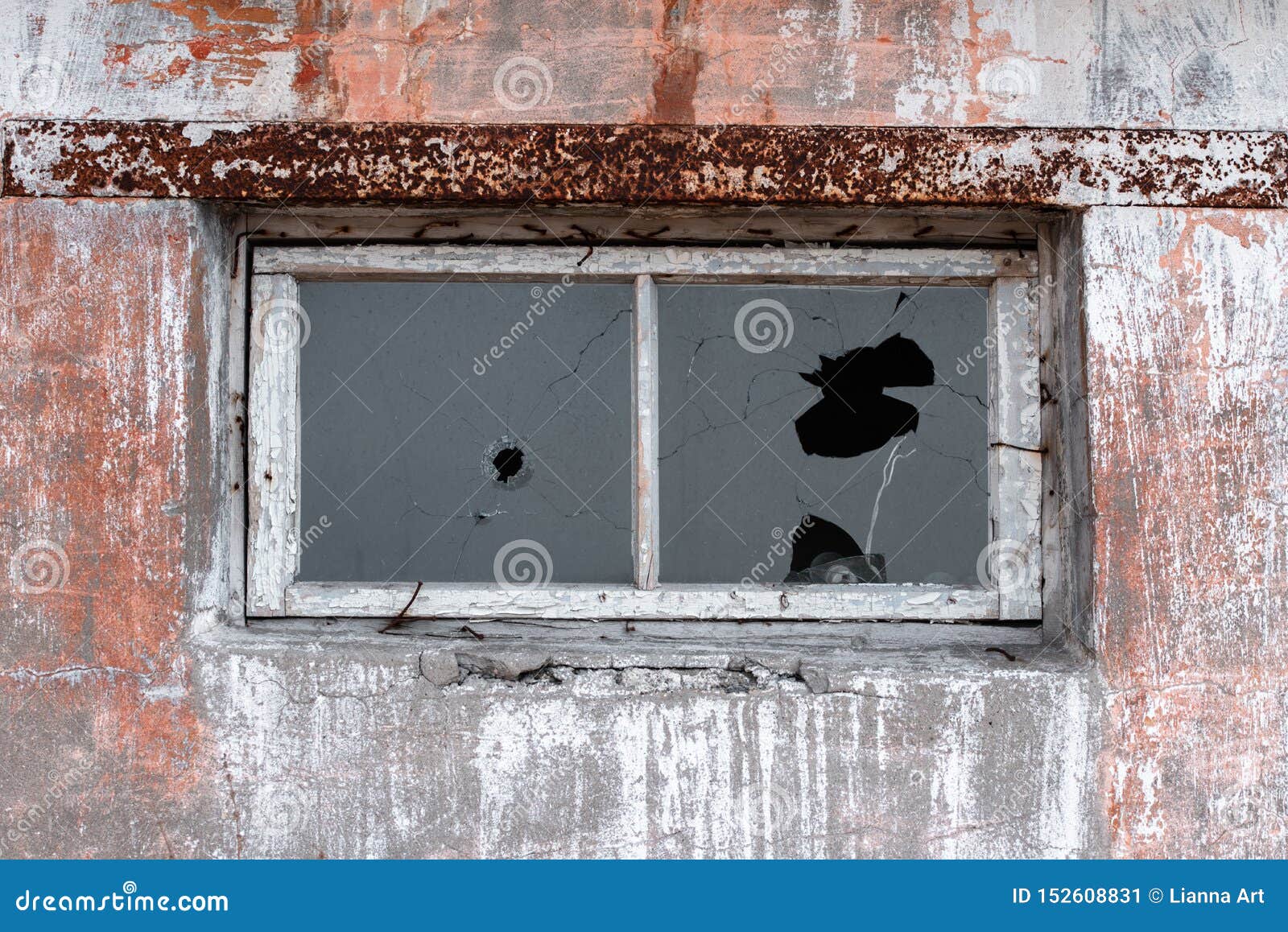 Old Destroyed Abandoned Brick House with the Broken Out Windows Stock ...