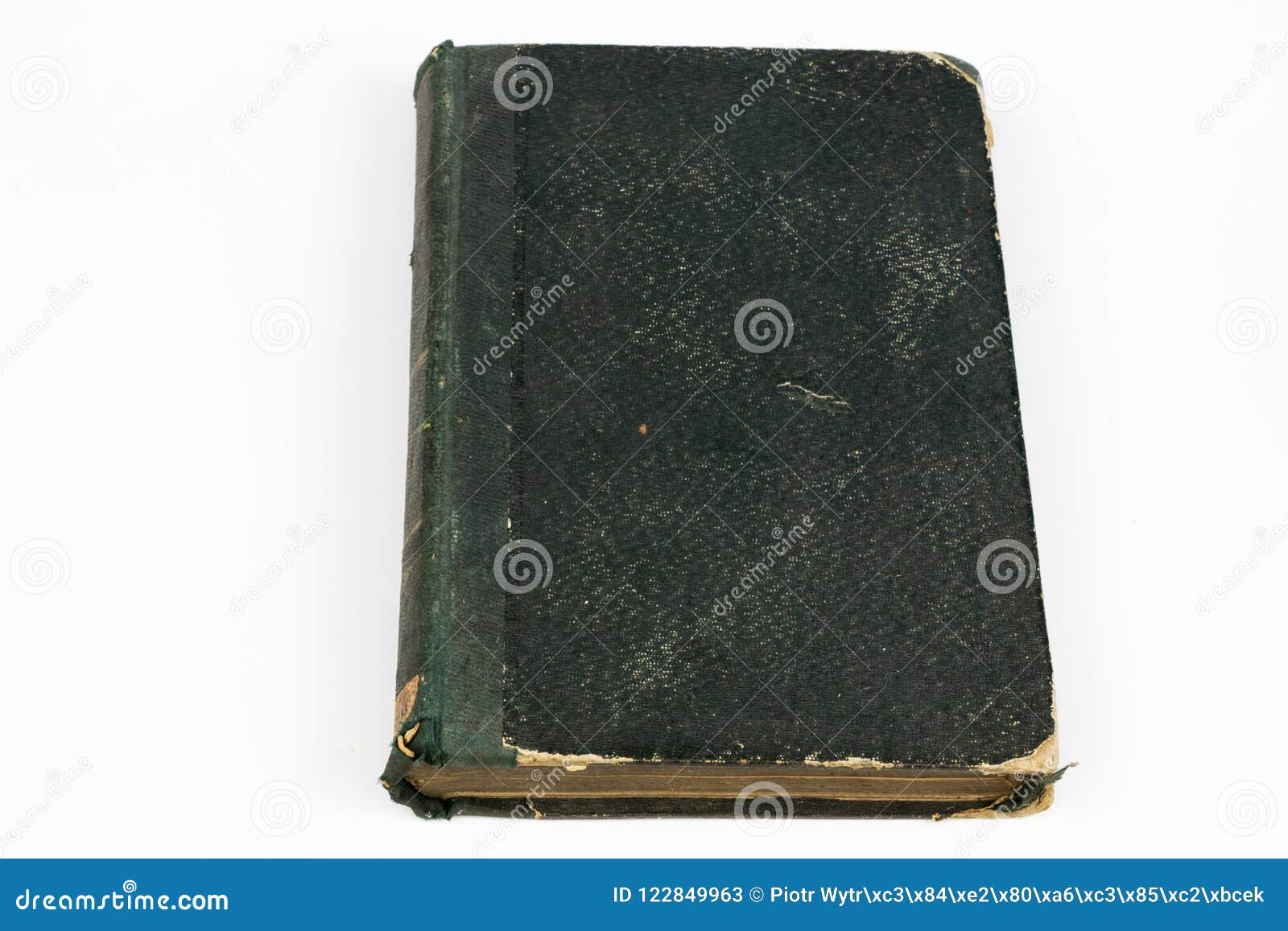 Old Destroyed Book on a White Table. Old-style Cover Stock Image ...
