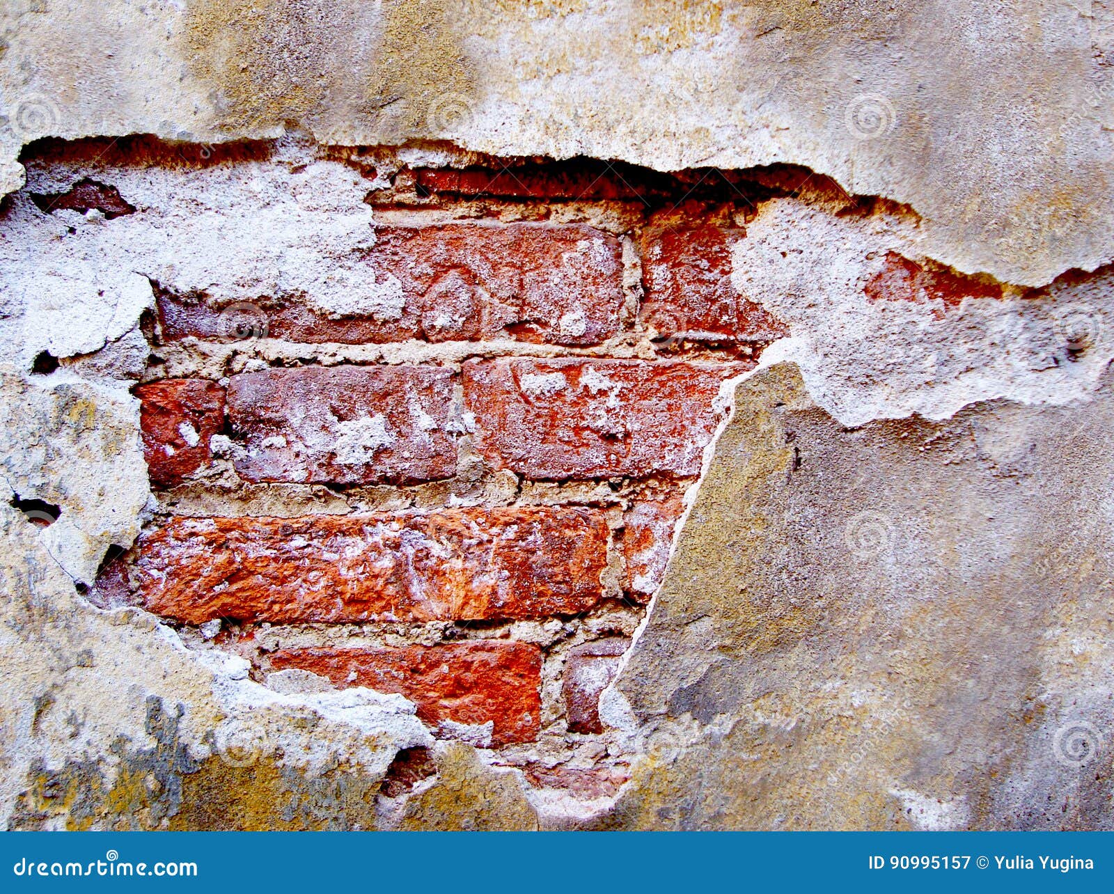 Old destroyed brick wall. stock image. Image of eroded - 90995157