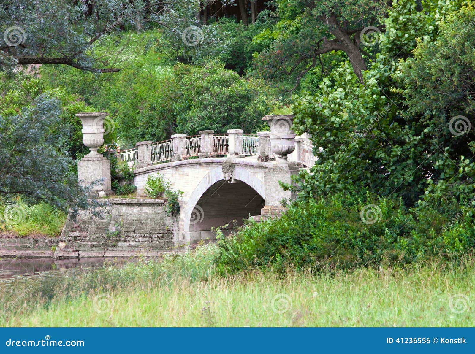 Old Destroyed Bridge in Park Stock Photo - Image of nature, field: 41236556