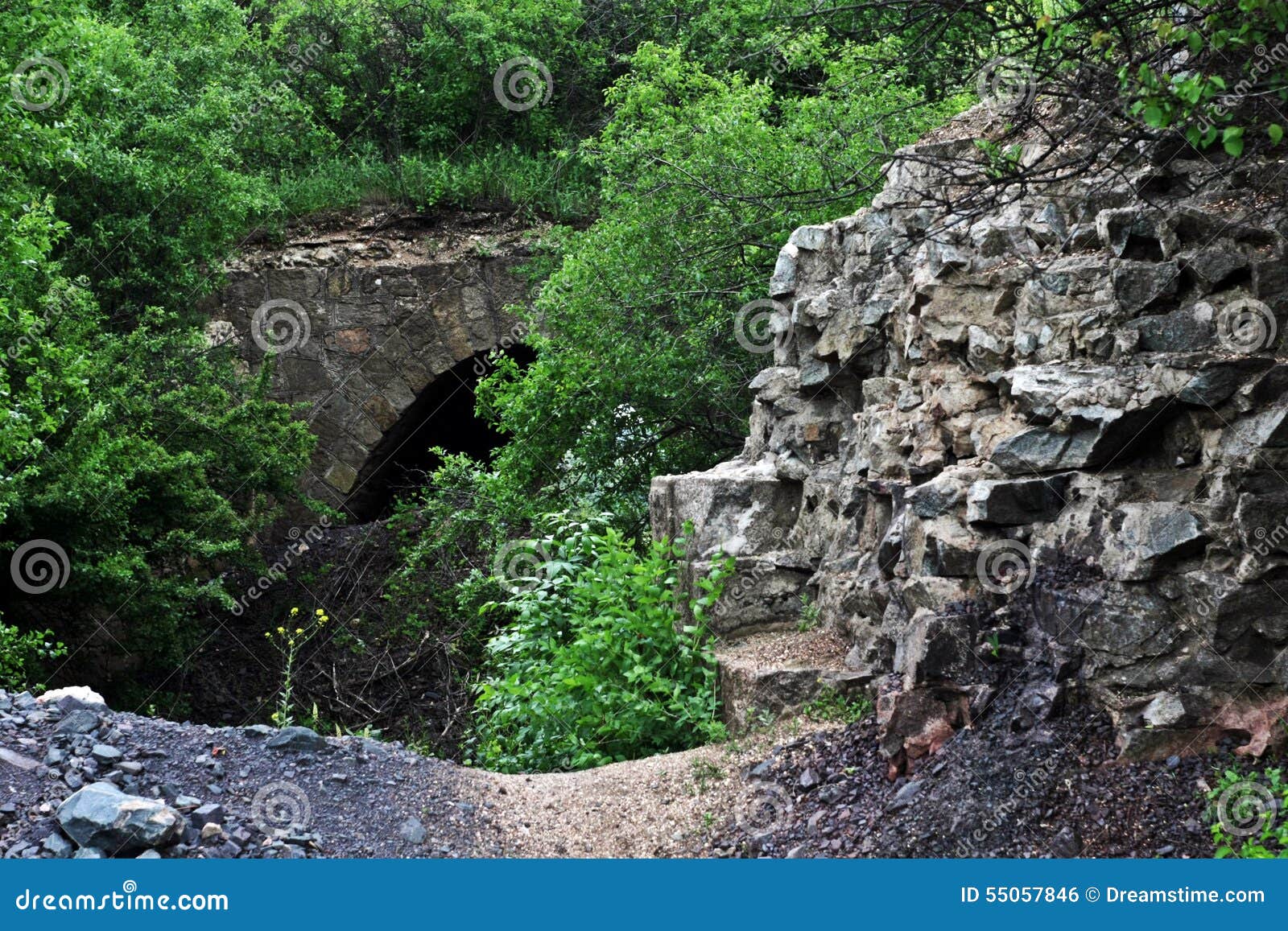 Old destroyed bridge stock photo. Image of industry, road - 55057846