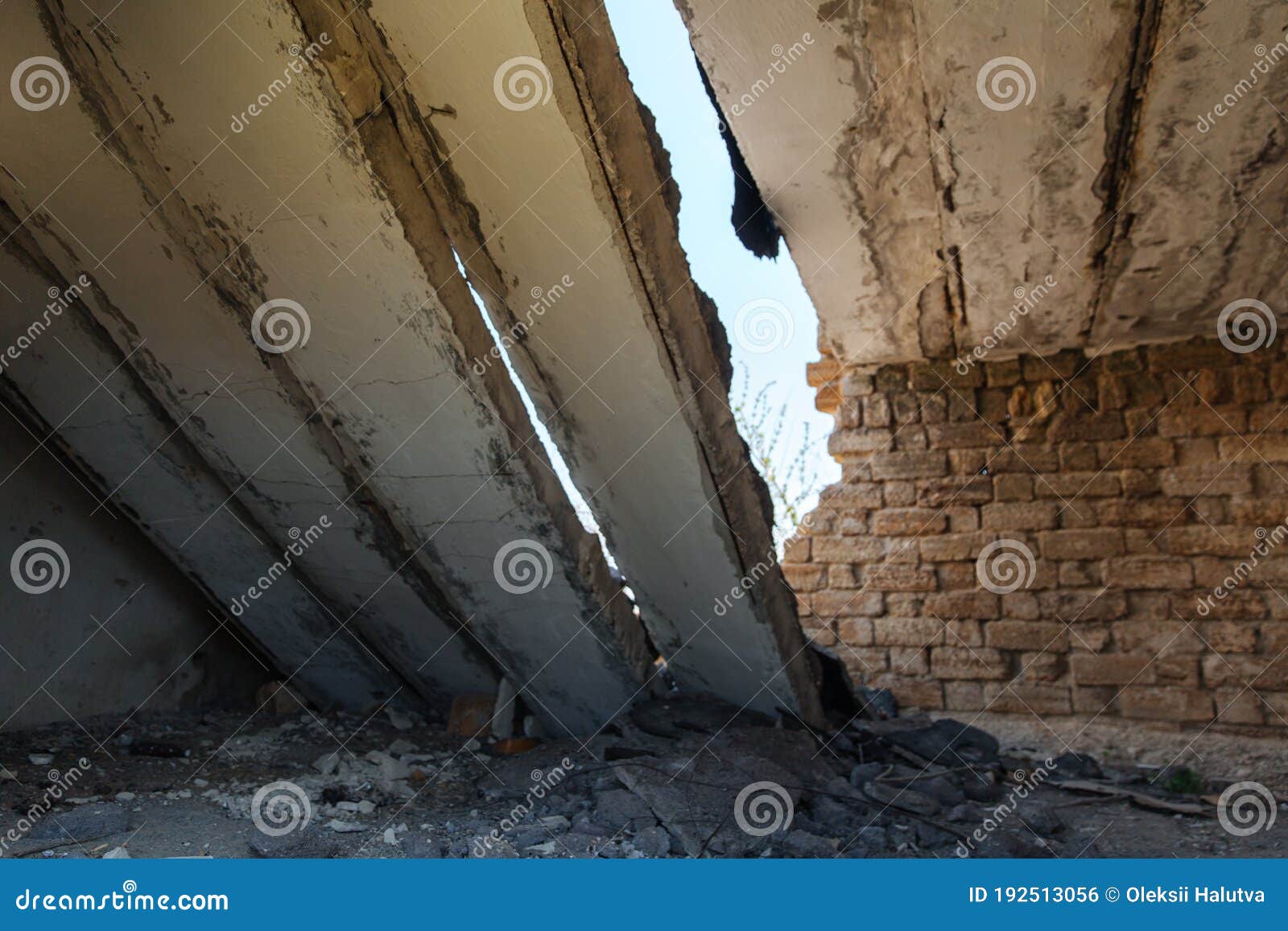 Old Destroyed Building.Destruction and Consequences of Natural Disaster ...