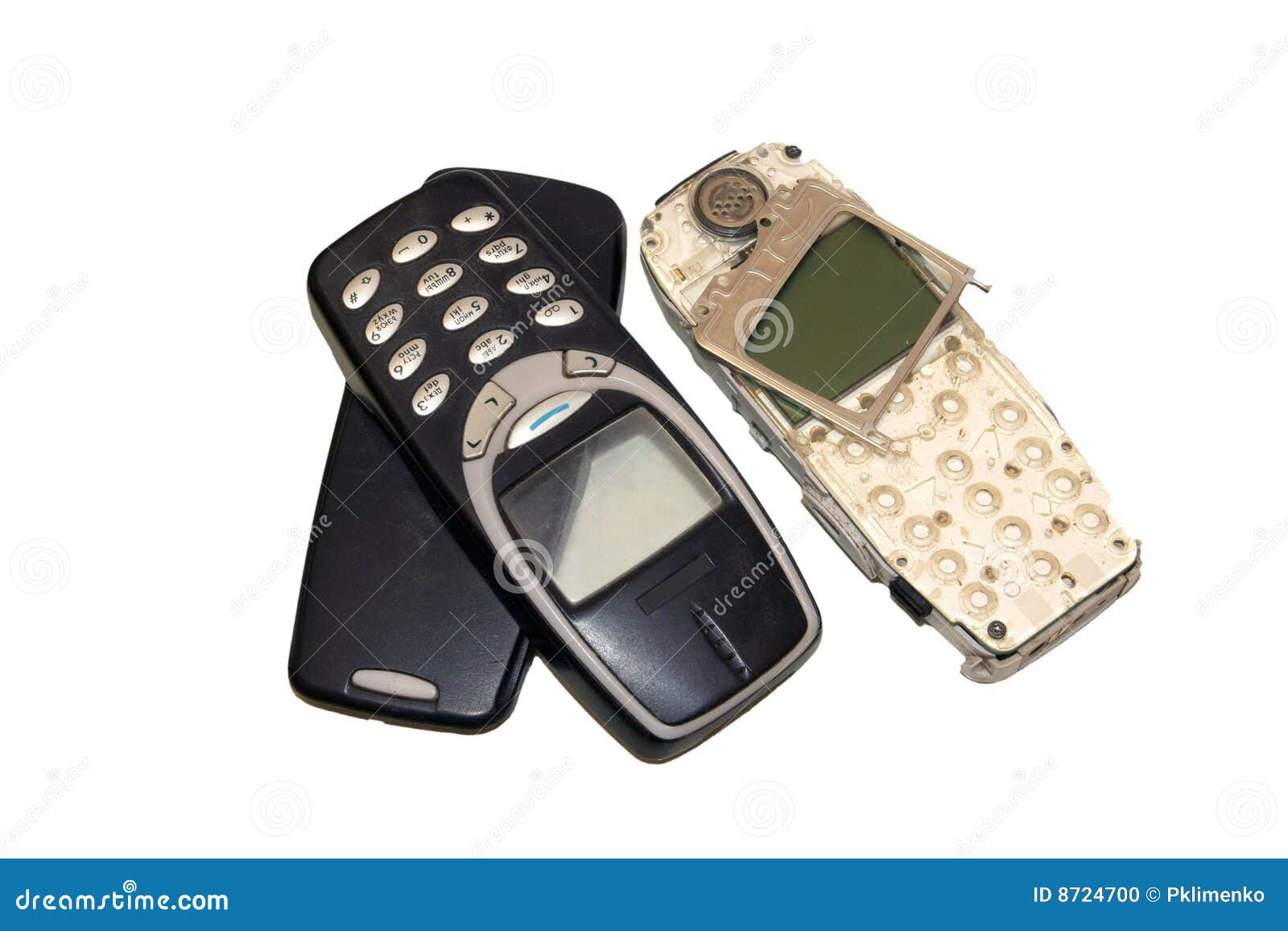 Old destroyed cell phone stock photo. Image of digital - 8724700