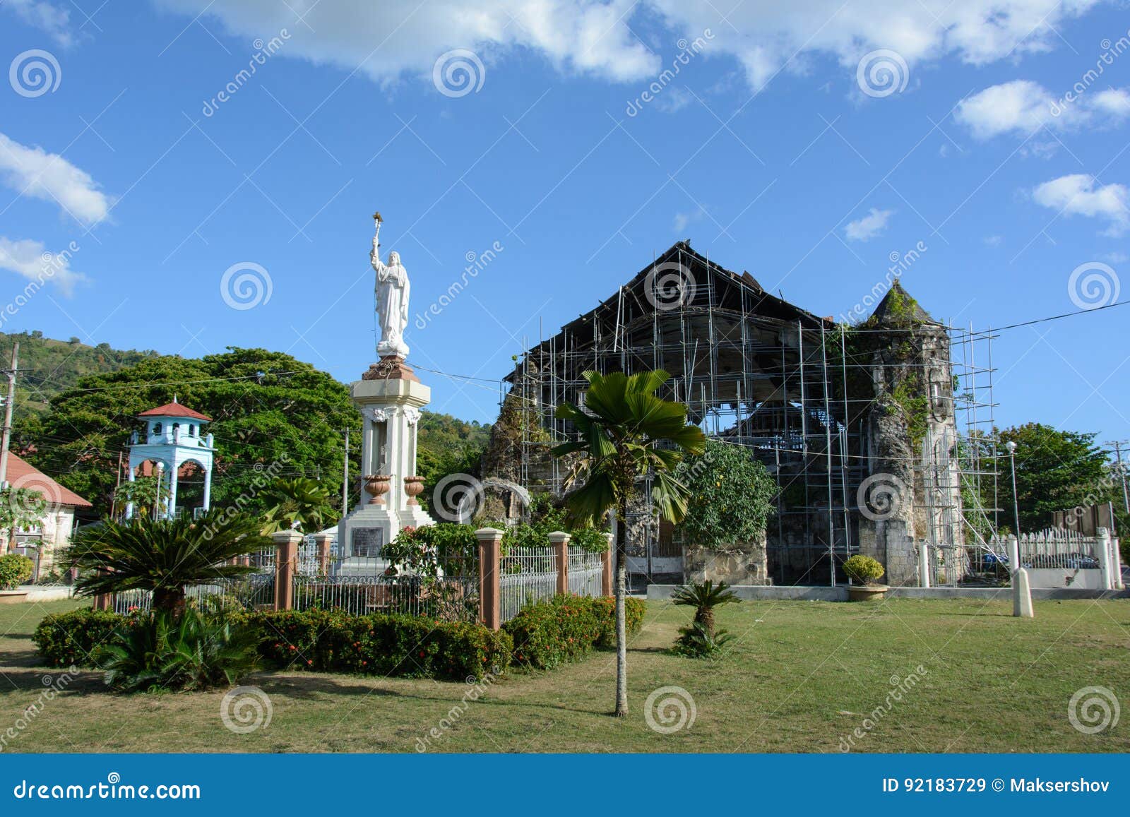Old Destroyed Church in Loboc, Bohol, Philippines Stock Image - Image ...