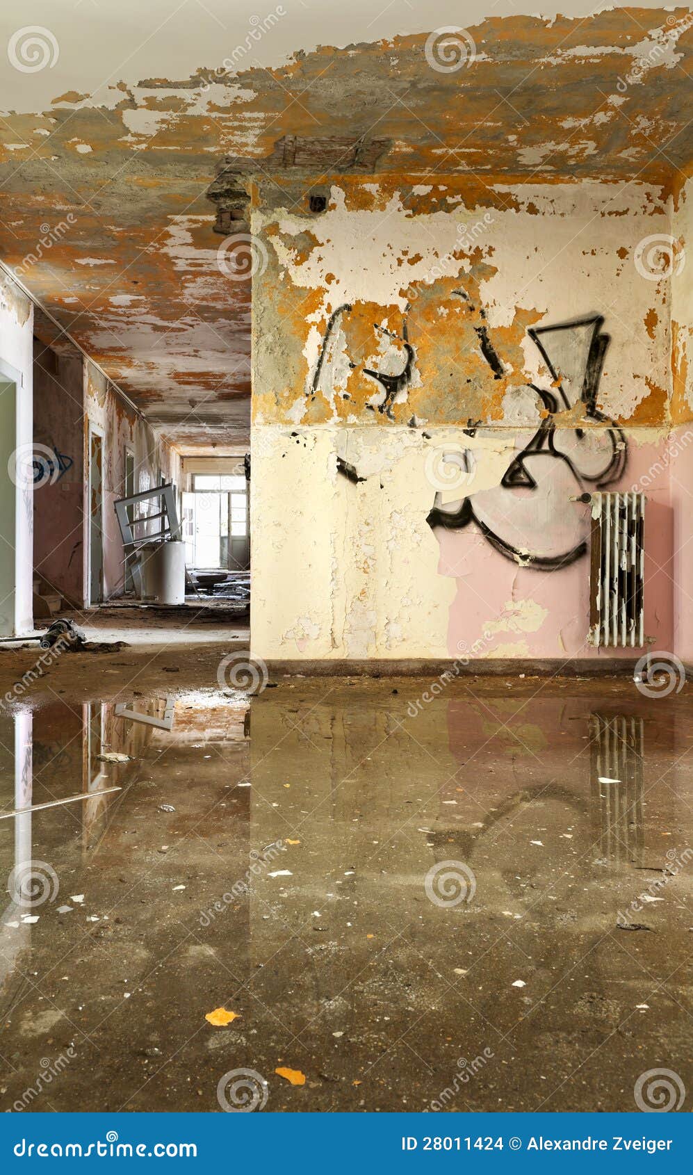 Destroyed House. Remains Of Old Houses. Ruin. Abandoned City. Ghost ...