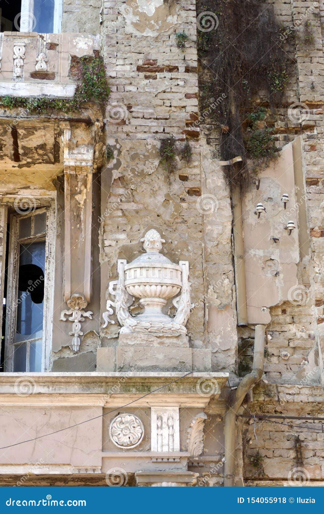 Old Destroyed House Poverty and Misery.it is Destroyed Over Time Stock ...