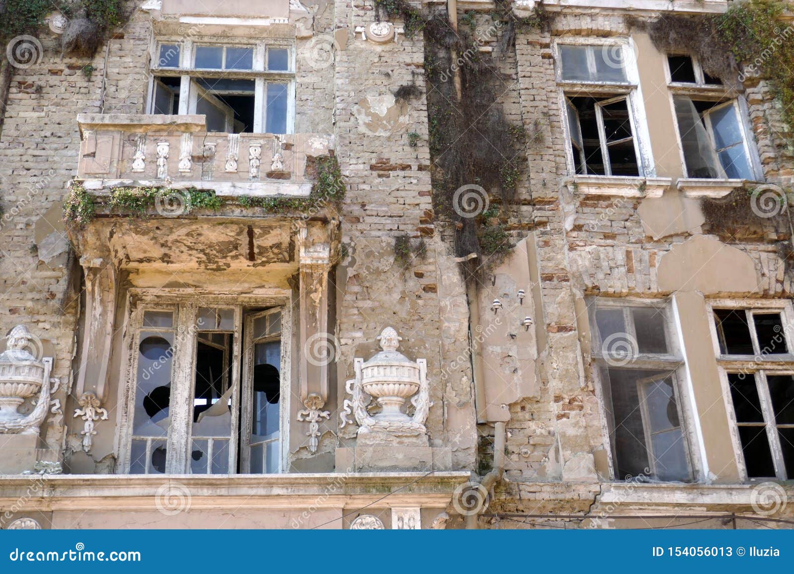 Old Destroyed House Poverty and Misery.it is Destroyed Over Time Stock ...