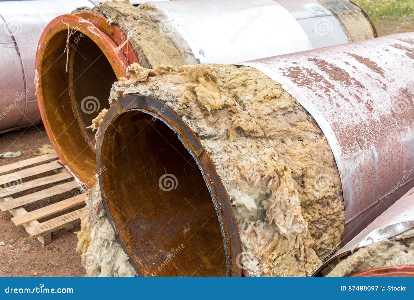 Old destroyed pipes stock image. Image of black, ground - 87480097