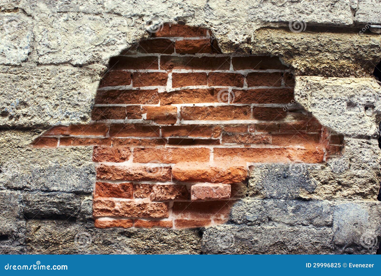 Destroyed Wall with a Brick Stock Image - Image of equipment, restoring ...