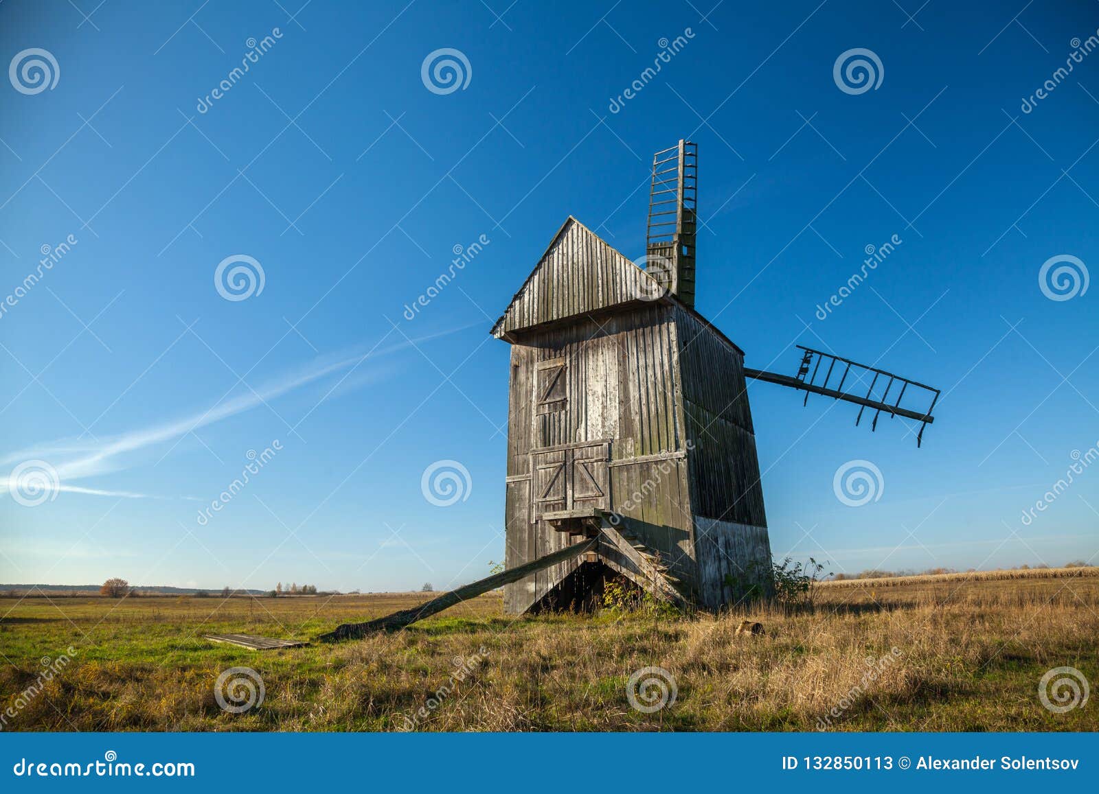 Old destroyed windmill stock image. Image of windmill - 132850113