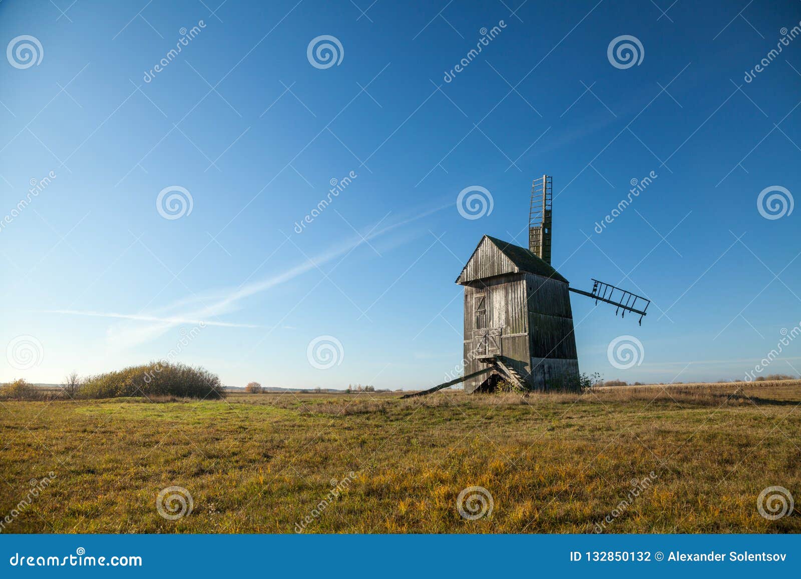 Old destroyed windmill stock photo. Image of green, retro - 132850132
