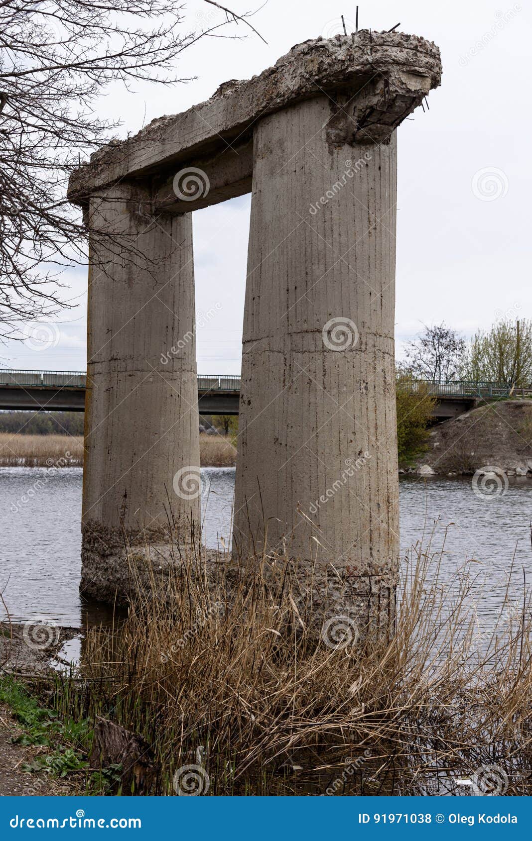 Old destructed bridge stock photo. Image of destructed - 91971038